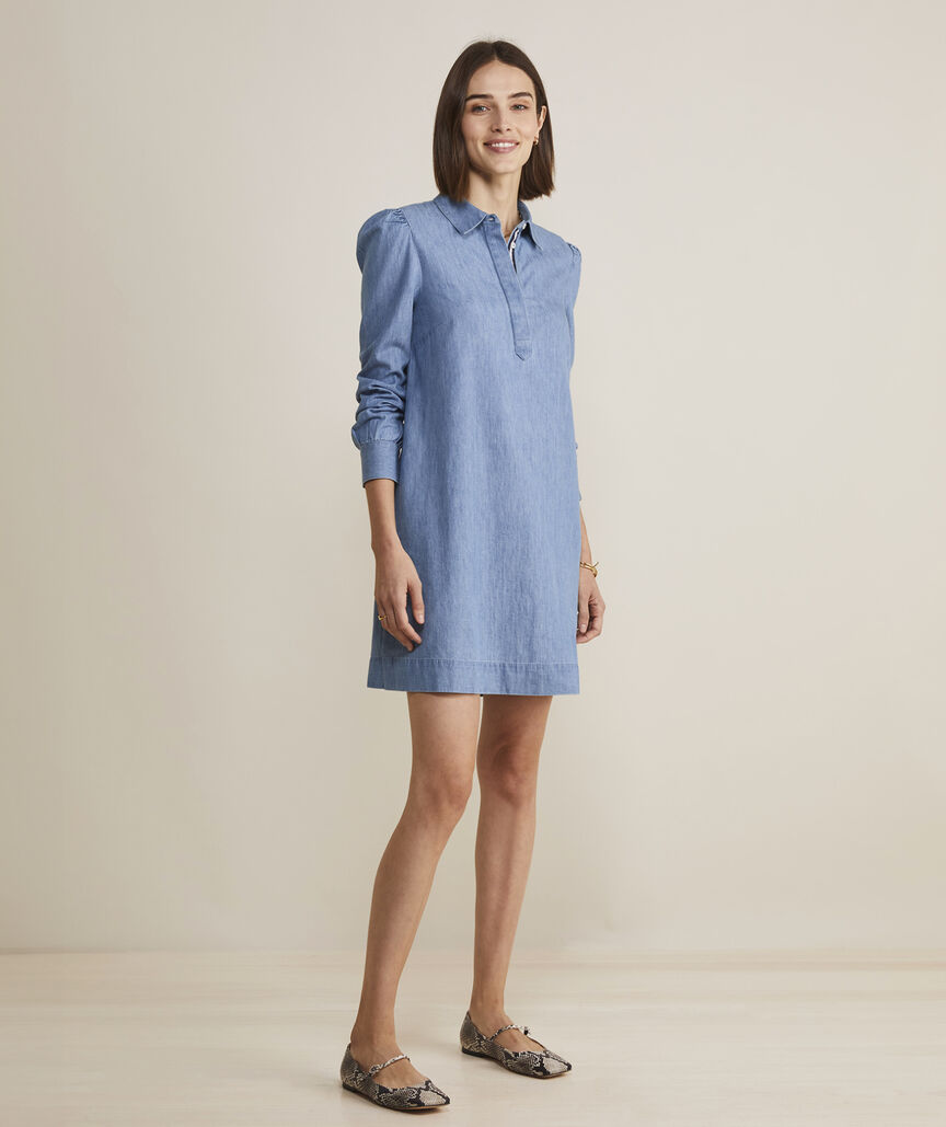 Shop Chambray Popover Dress at vineyard vines