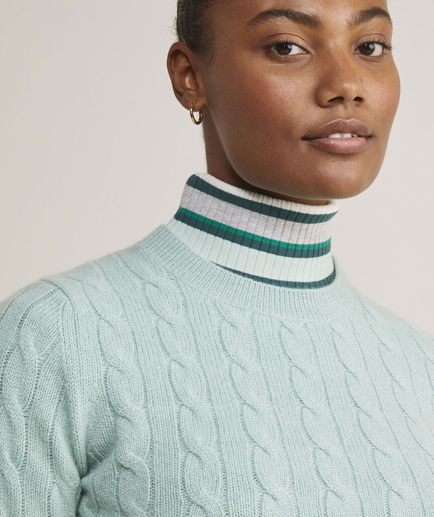 Shop Cashmere Cable Shine Crewneck Sweater at vineyard vines