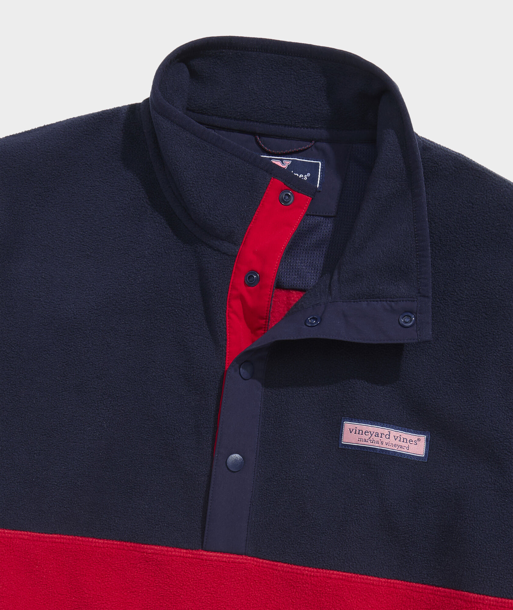 Shop Color Blocked Harbor Fleece Quarter-Snap at vineyard vines