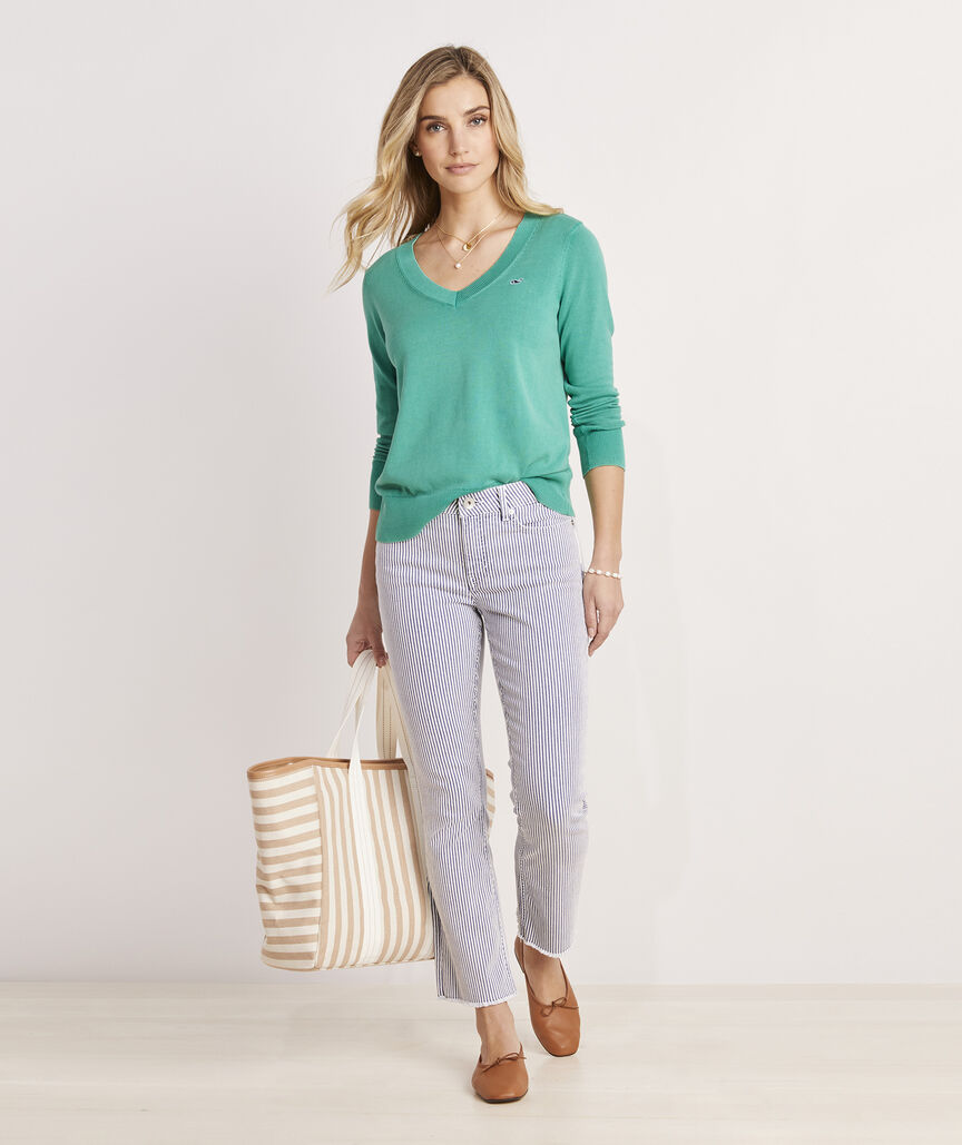 Shop Kick Flare Railroad Stripe Jamie Jeans at vineyard vines