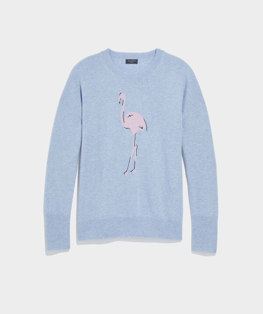 Shop Flamingo Intarsia Cashmere Crewneck Sweater at vineyard vines
