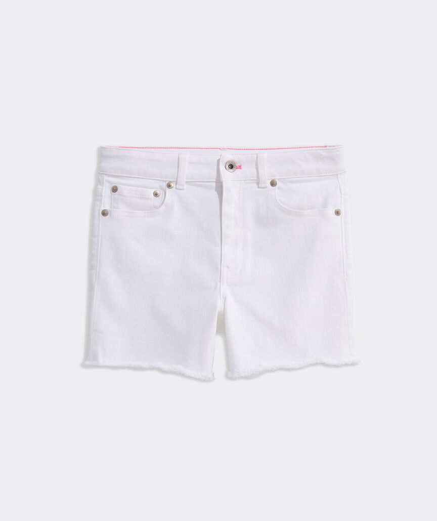 Shop Girls' White Denim Cut-Off Shorts at vineyard vines