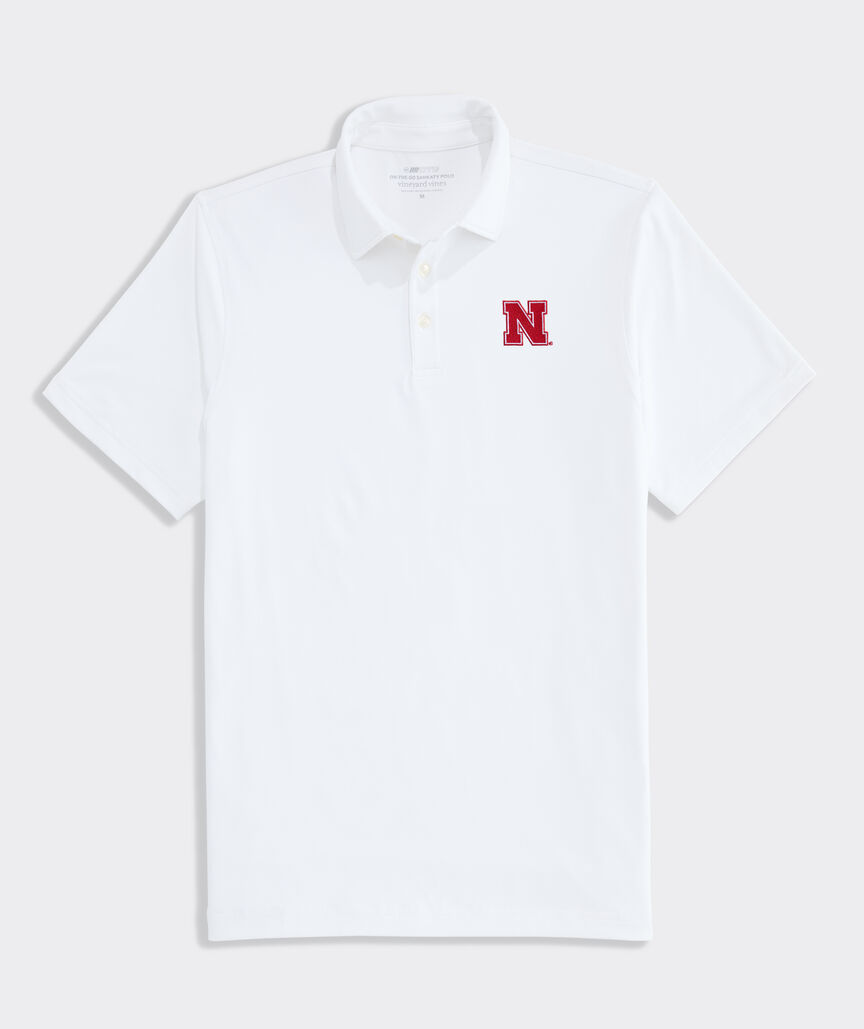 Shop University Of Nebraska Performance Solid Sankaty Polo at vineyard ...