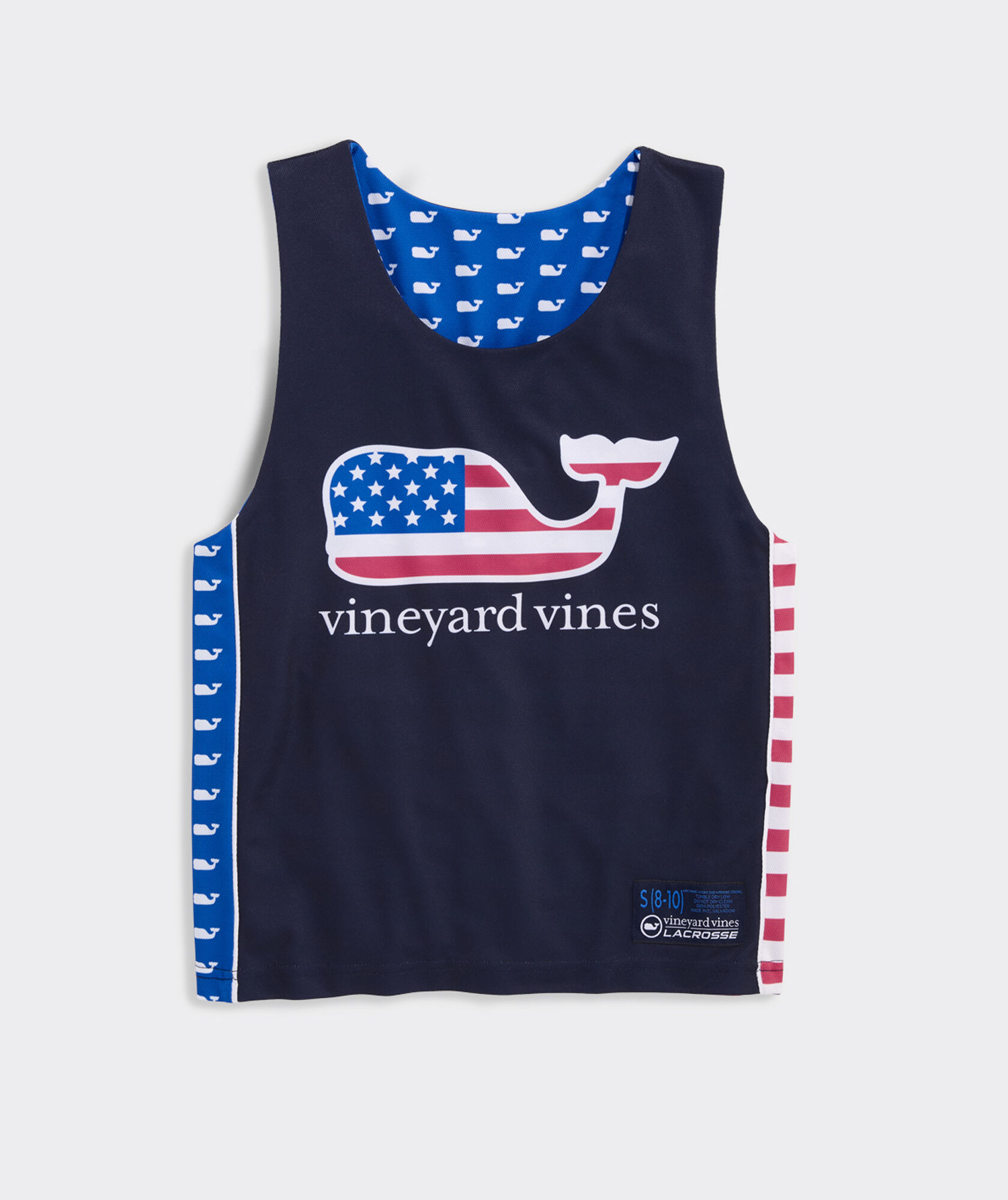 Shop Boys Reversible USA Whale Mesh Pinnie at vineyard vines