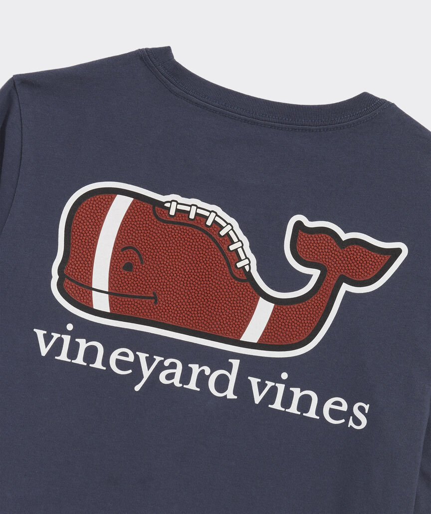 Shop Boys Football Whale Long-Sleeve Pocket Tee at vineyard vines