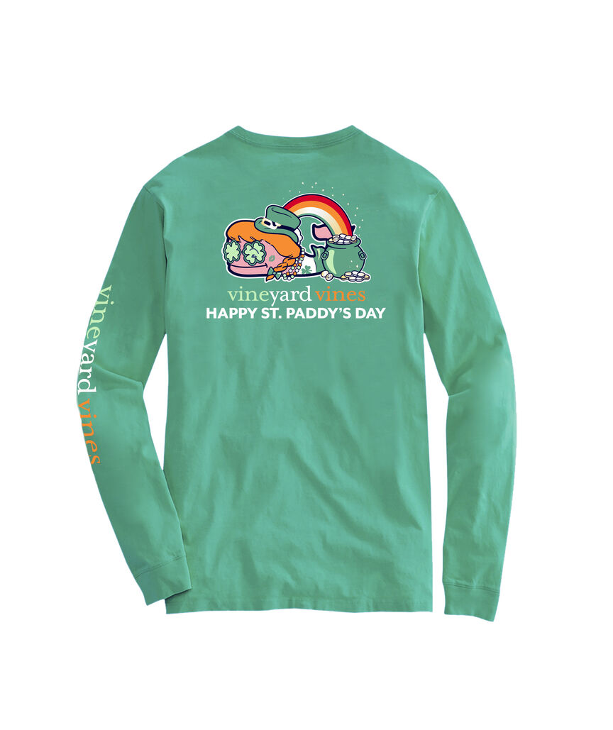 Shop OUTLET St. Paddy's Day Whale Long-Sleeve Pocket Tee at vineyard vines
