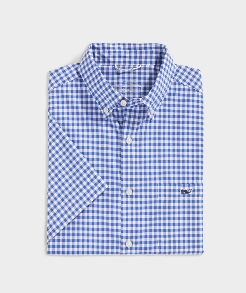 Shop On-The-Go Lightweight Short-Sleeve Gingham Shirt at vineyard vines