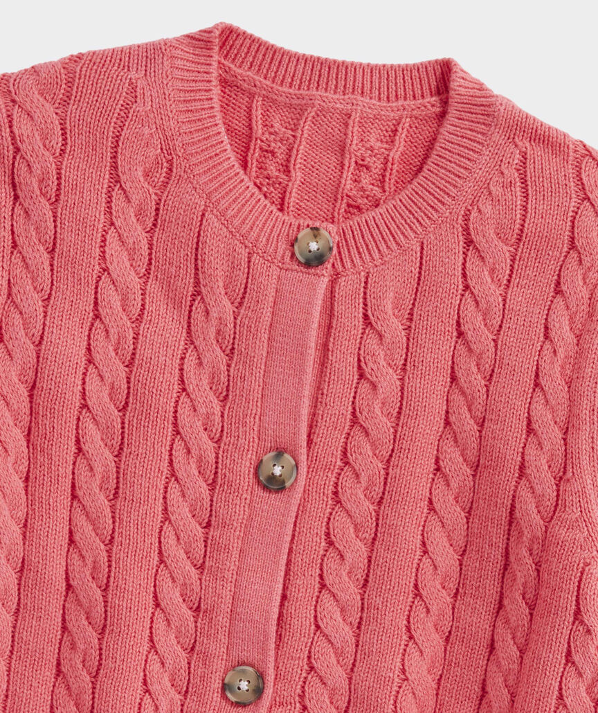 Shop Girls' Classic Cable Cardigan at vineyard vines