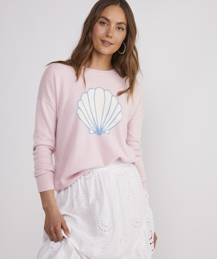Shop Shell Intarsia Cashmere Crewneck Sweater at vineyard vines
