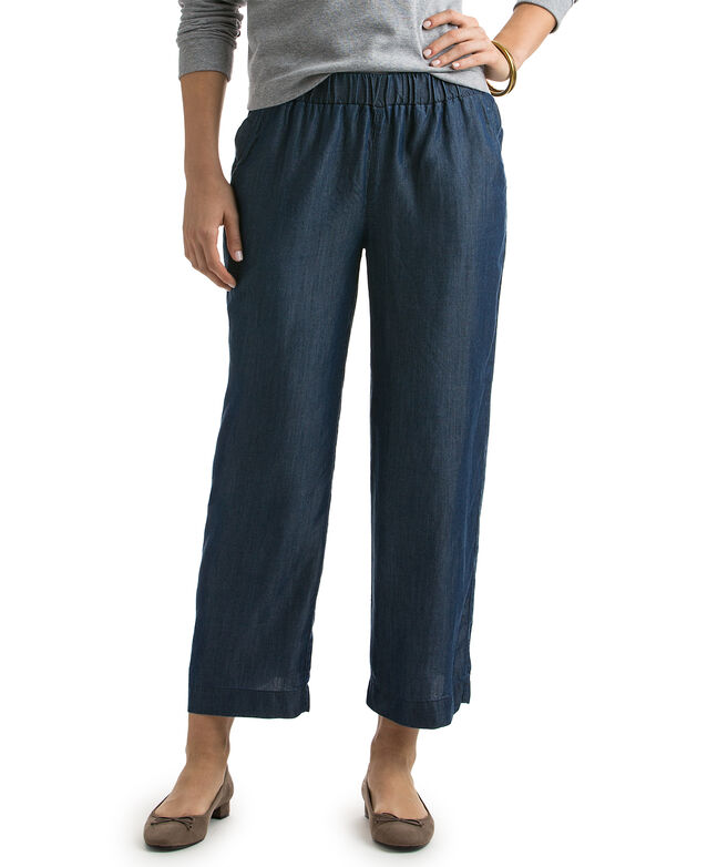 Shop Wide Leg Chambray Pants at vineyard vines