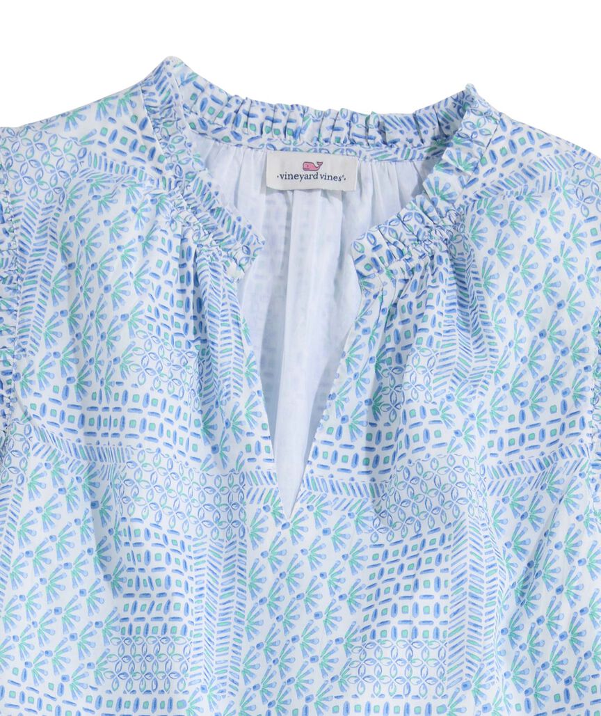Shop OUTLET Women's Patchwork Ruffle-Sleeve Dress at vineyard vines
