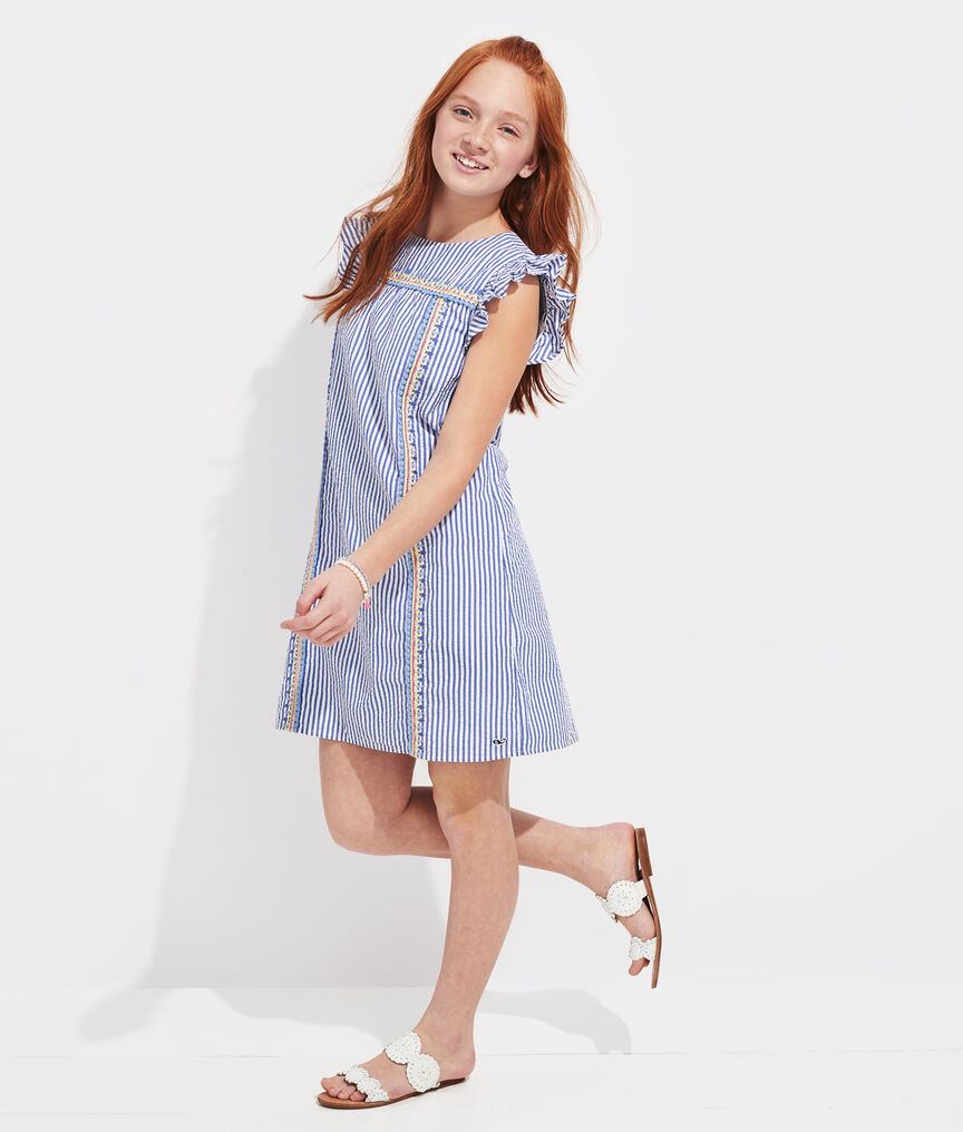 Shop Girls' Embroidered Seersucker Dress at vineyard vines
