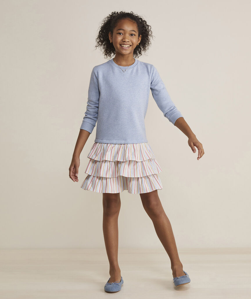 Shop Girls Tiered Sweatshirt Dress at vineyard vines