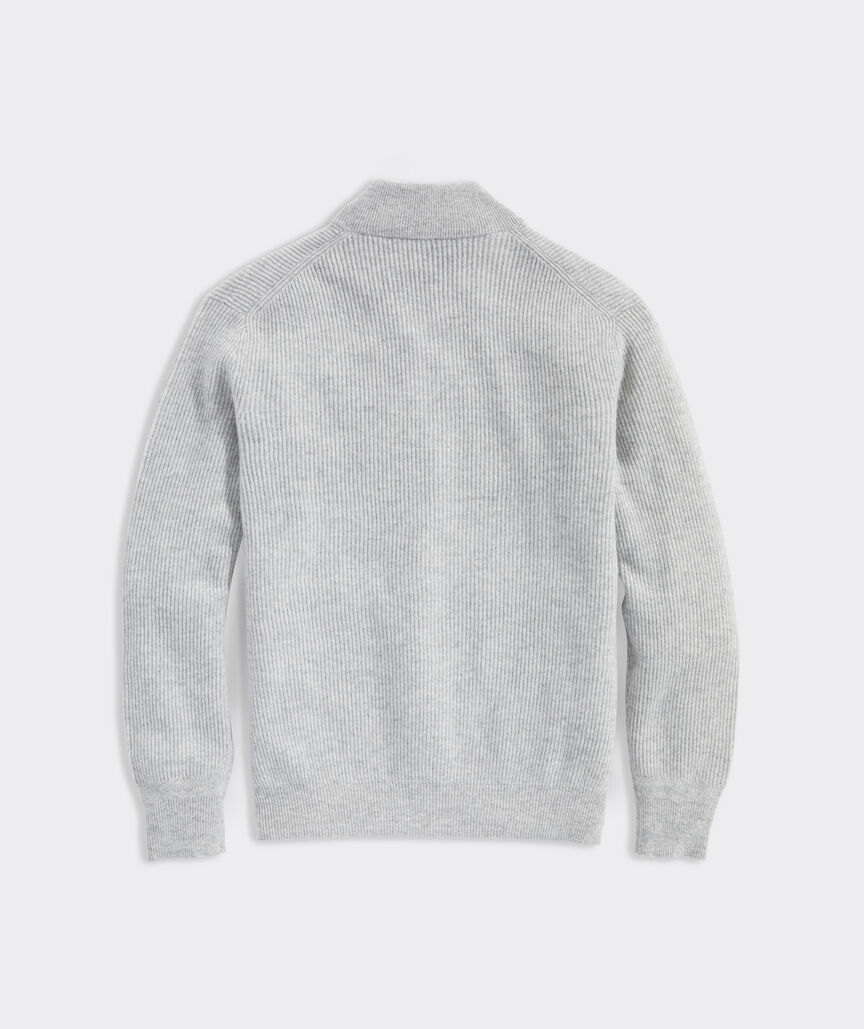 Shop Cashmere Fisherman Rib Quarter-Zip Sweater at vineyard vines