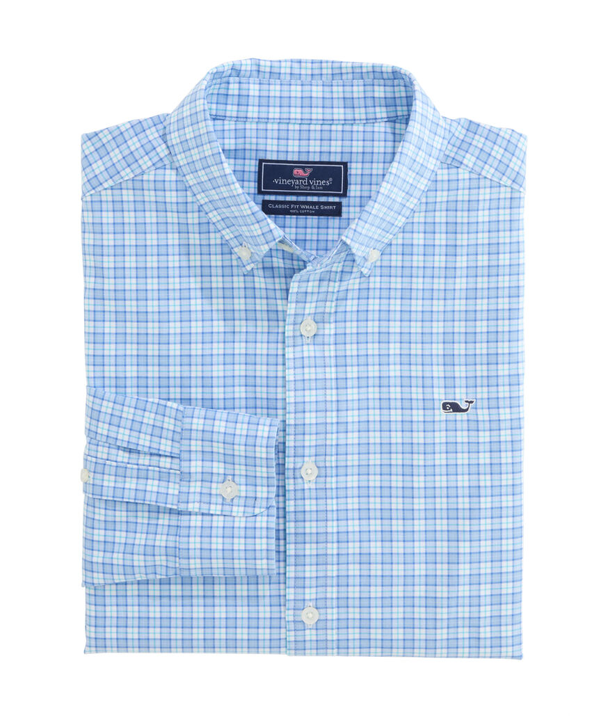 Shop OUTLET Boys' Poplin Plaid Shirt at vineyard vines