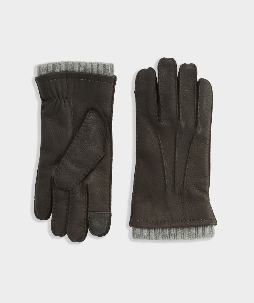Shop Cashmere Lined E-Tip Leather Gloves at vineyard vines