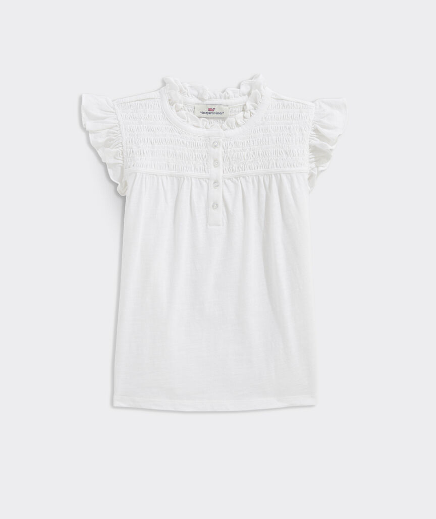 Shop Girls’ Sleeveless Smocked Top at vineyard vines
