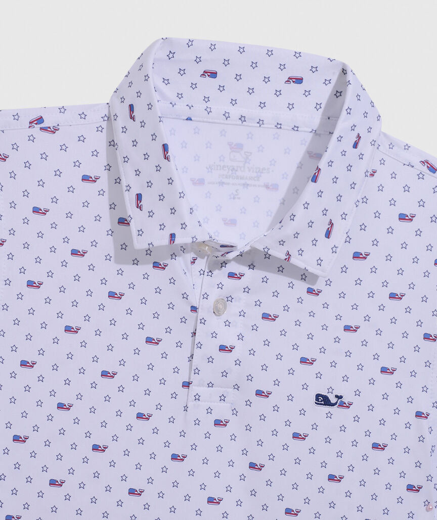 Shop OUTLET Boys' Performance Flag Whale Stars Polo at vineyard vines