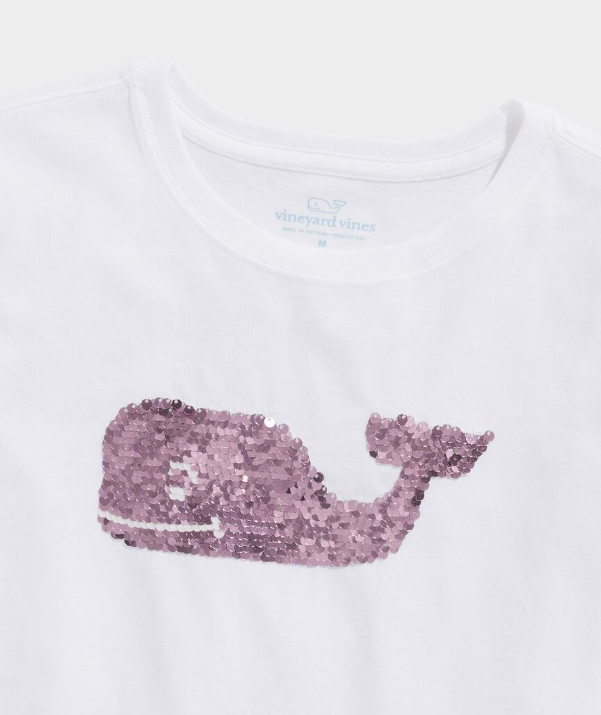 Shop Girls' Flip Sequin Whale Long-Sleeve Tee at vineyard vines