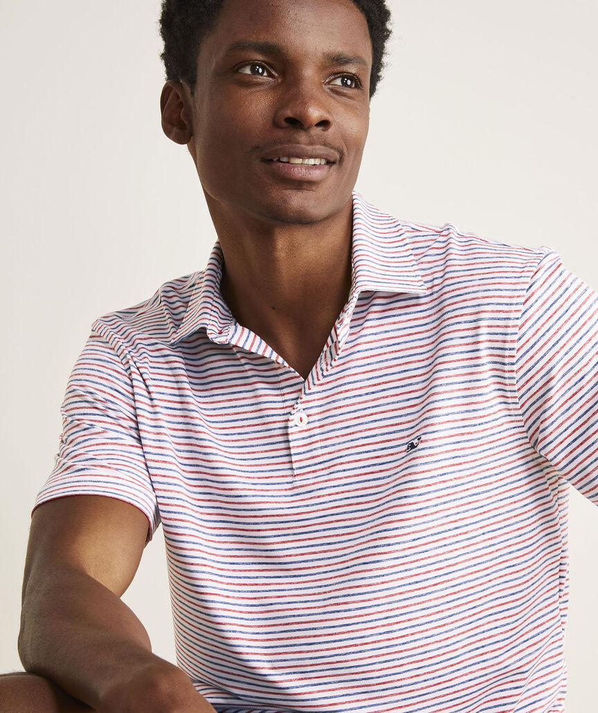 Shop Tri-Color Bradley Stripe Sankaty Polo at vineyard vines