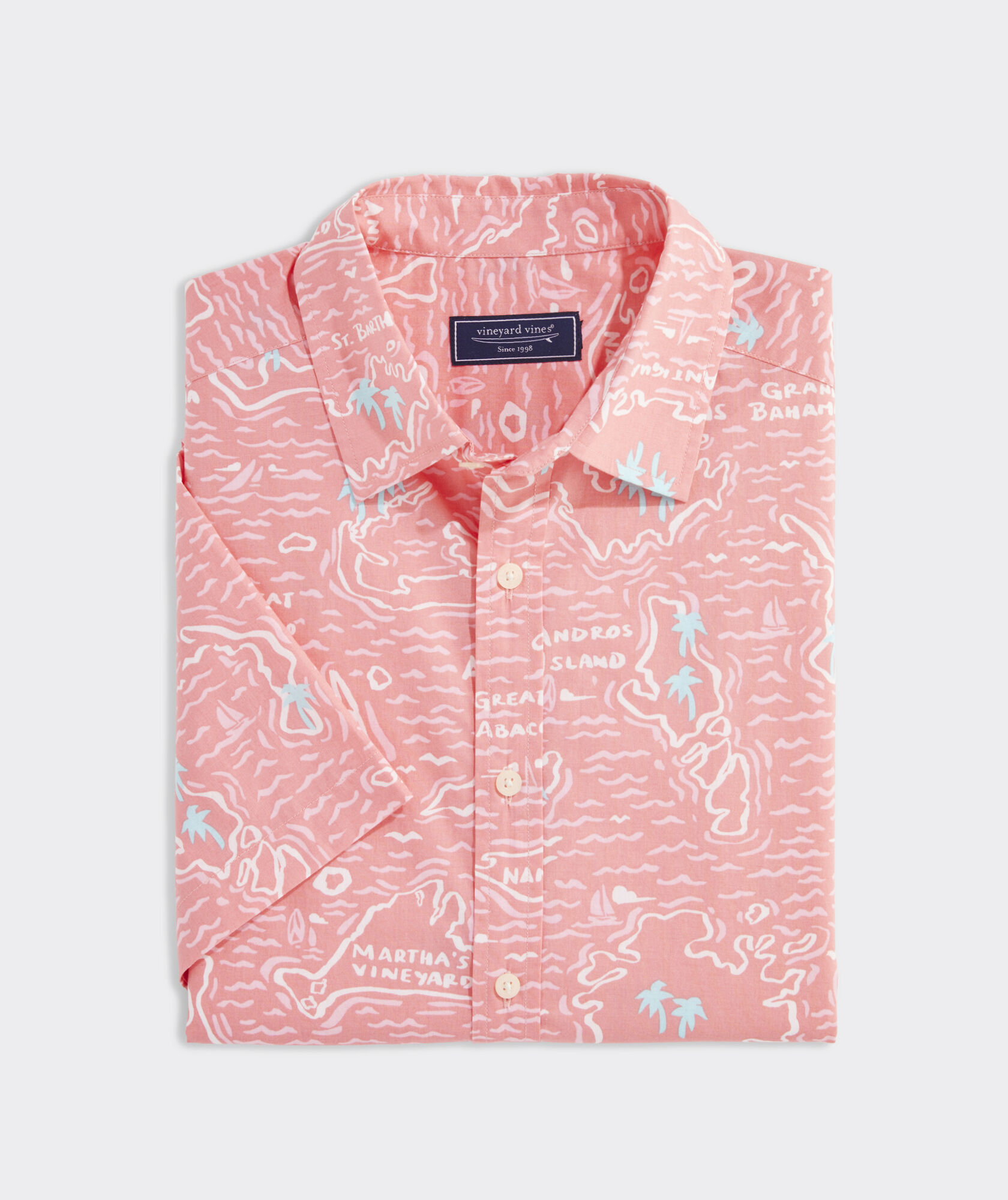Shop Cotton Short-Sleeve Island Maps Shirt at vineyard vines