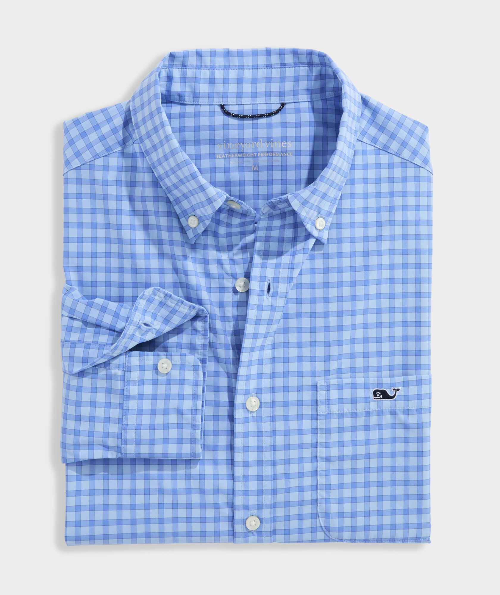 Shop Performance Lemon Shark Gingham Featherweight Shirt at vineyard vines