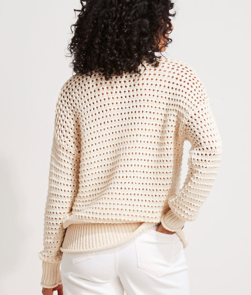 Shop Pointelle Texture Cotton Crewneck at vineyard vines