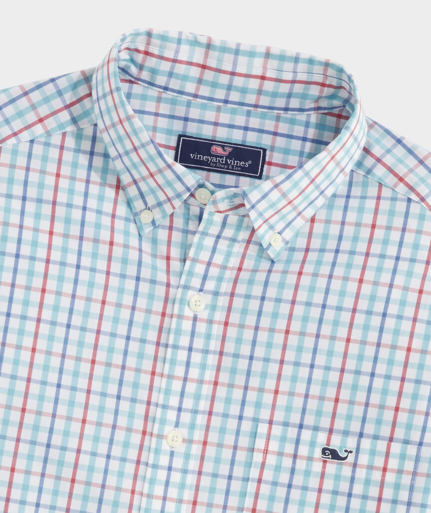 Shop Stretch Poplin Tattersall Shirt at vineyard vines