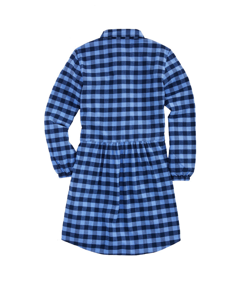 Shop Girls Lighthouse Gingham Flannel Shirt Dress at vineyard vines