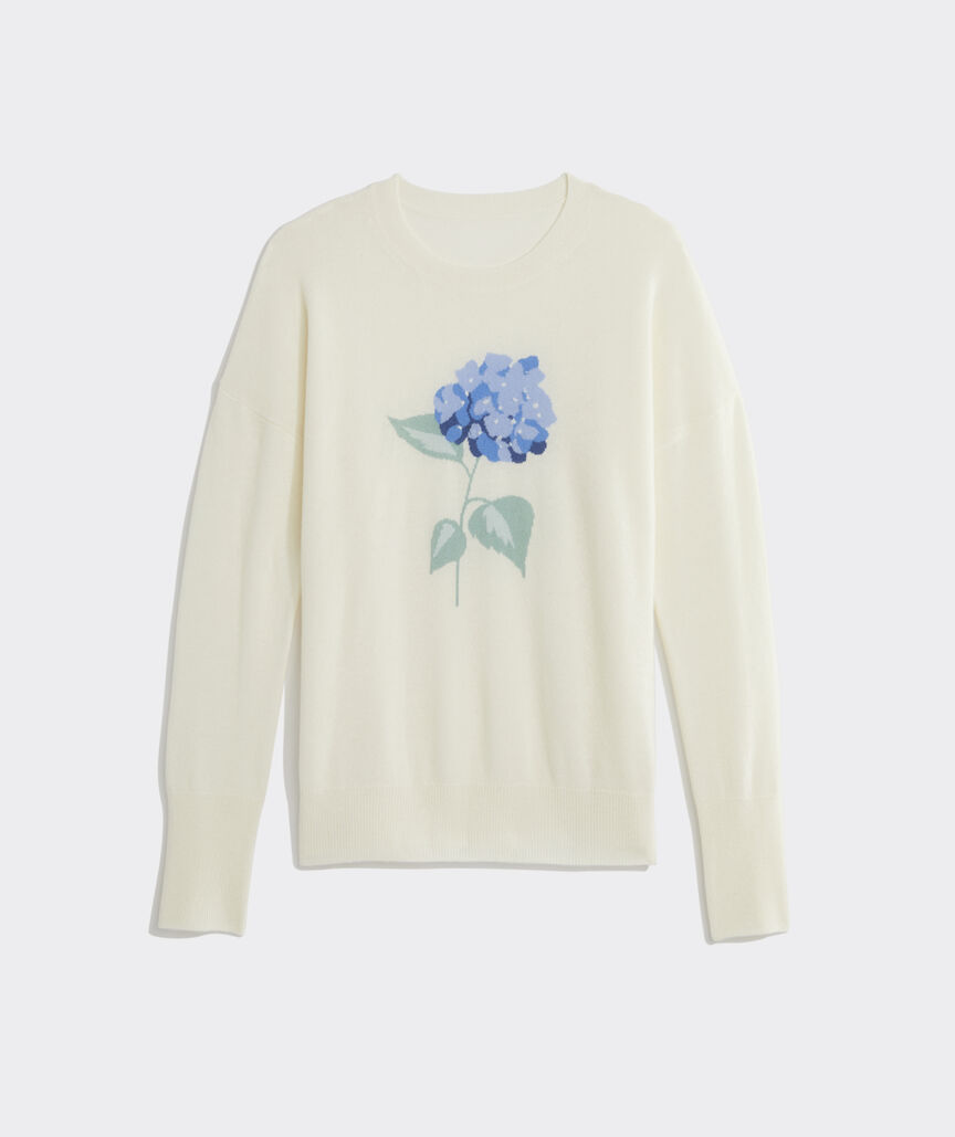 Shop Hydrangea Intarsia Cashmere Crewneck Sweater at vineyard vines