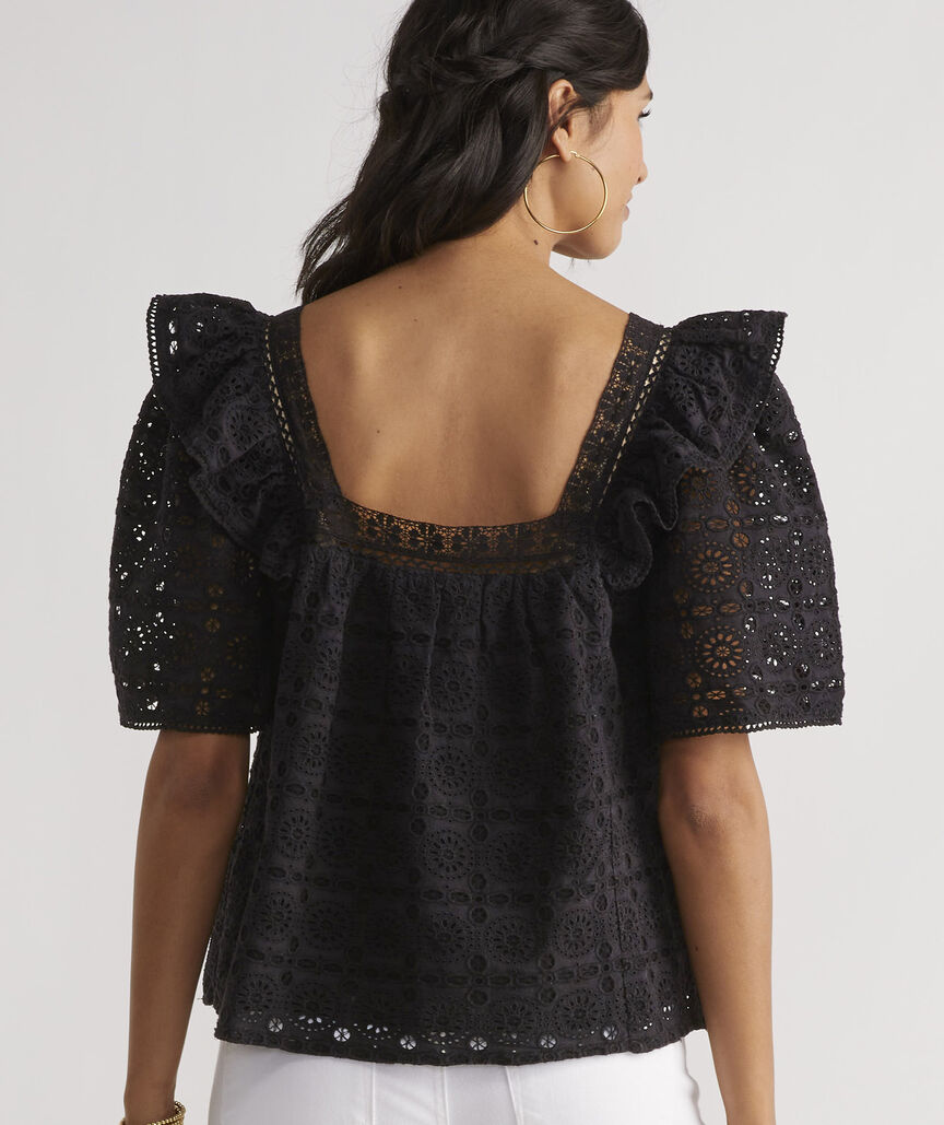 Shop Eyelet Ruffle Top at vineyard vines