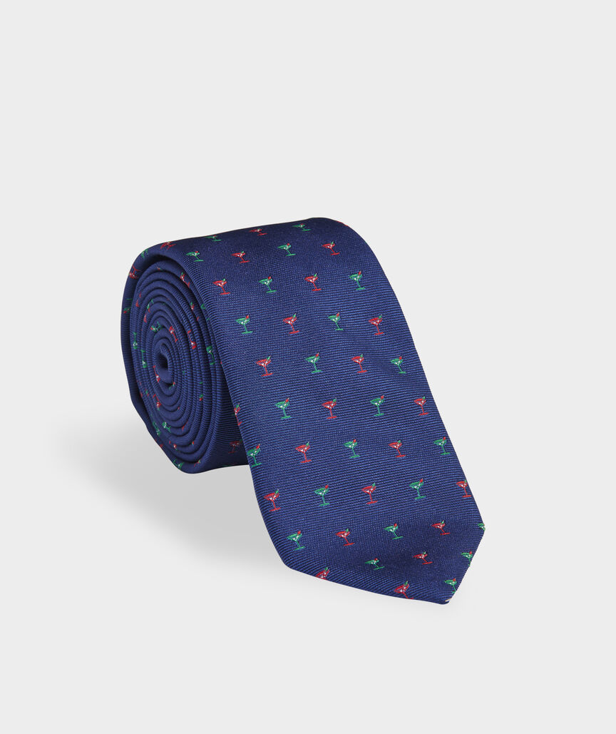 Shop Holiday Martinis Woven Kennedy Tie at vineyard vines