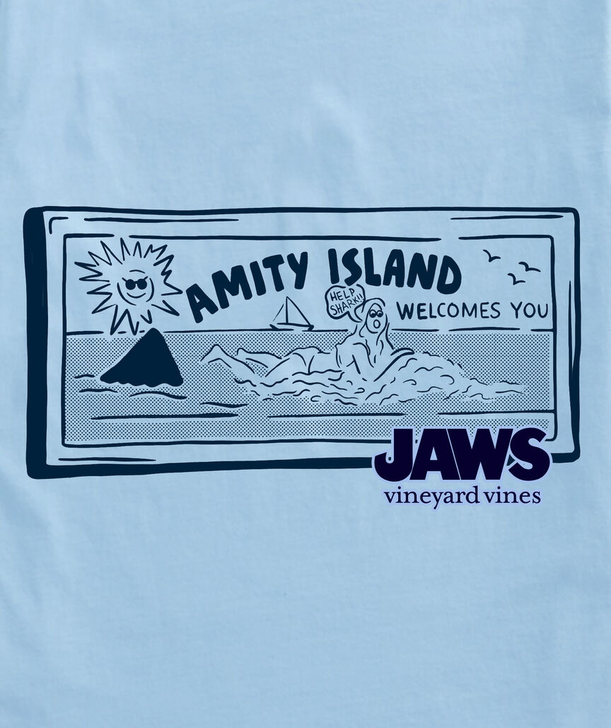 Shop vineyard vines x JAWs Welcome To Amity Island Short-Sleeve Tee at ...