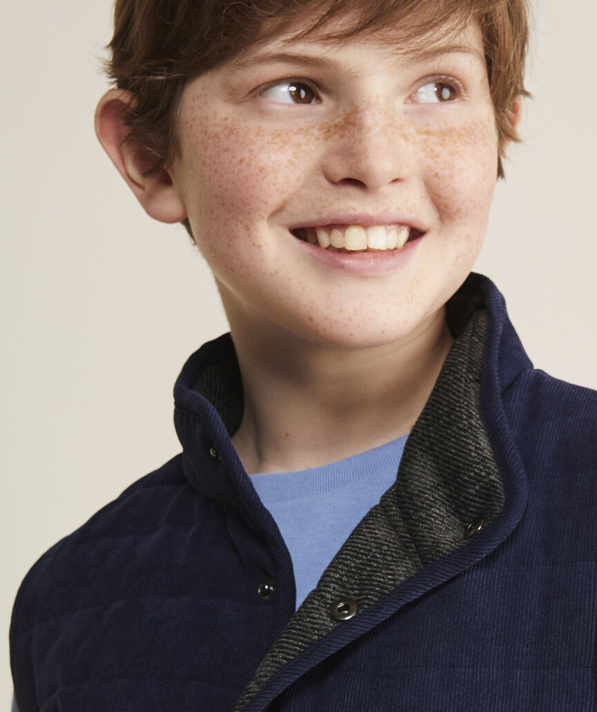 Shop Boys' Corduroy Puffer Vest at vineyard vines