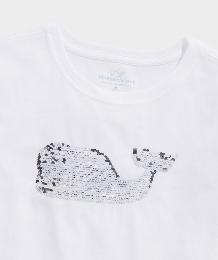 Shop Girls' Flip Sequin Whale Long-Sleeve Tee at vineyard vines