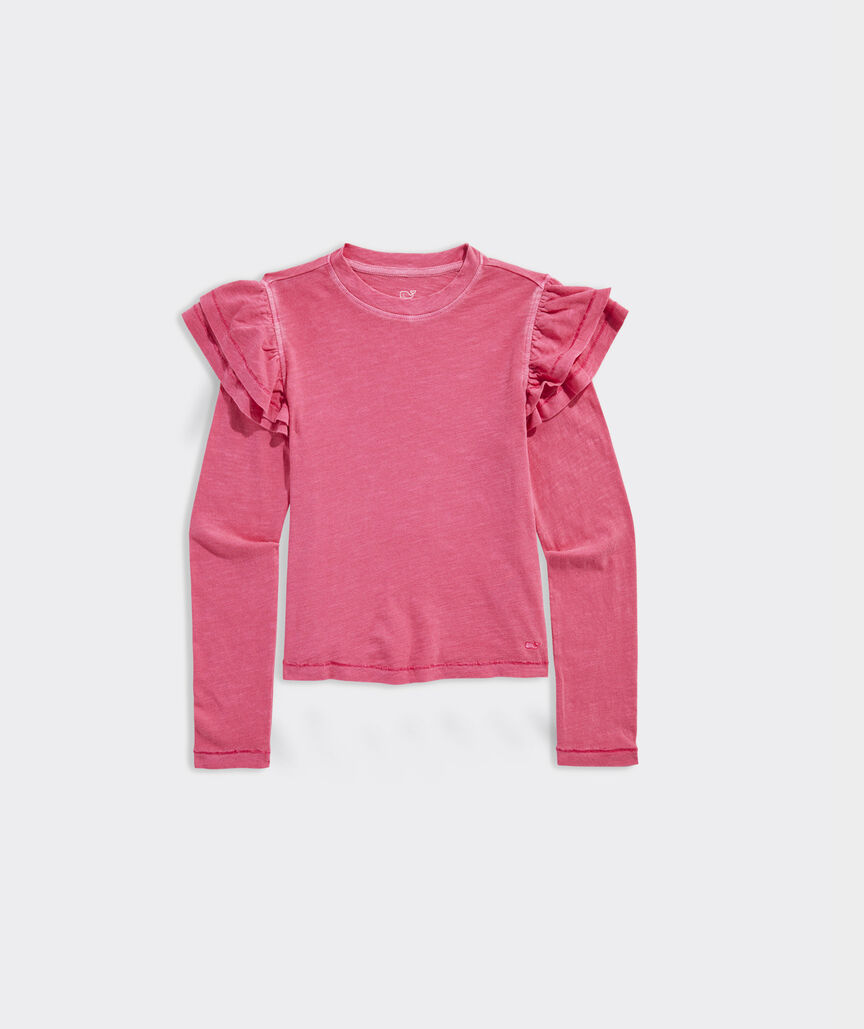 Shop Girls' Flutter Long-Sleeve Surftee™ at vineyard vines
