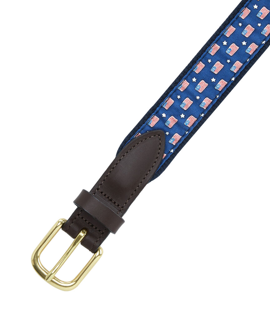 Shop Boys American Flag Canvas Club Belt at vineyard vines