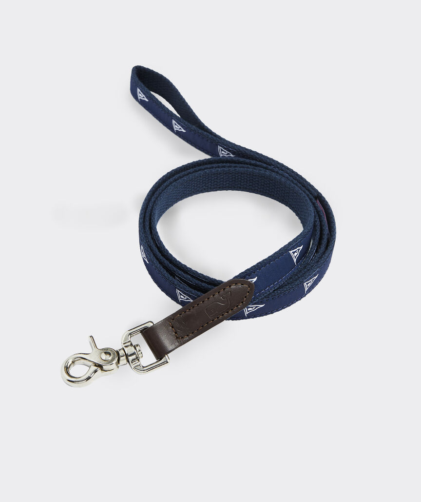Shop Whale Burgee Flag Leather Canvas Club Dog Leash at vineyard vines