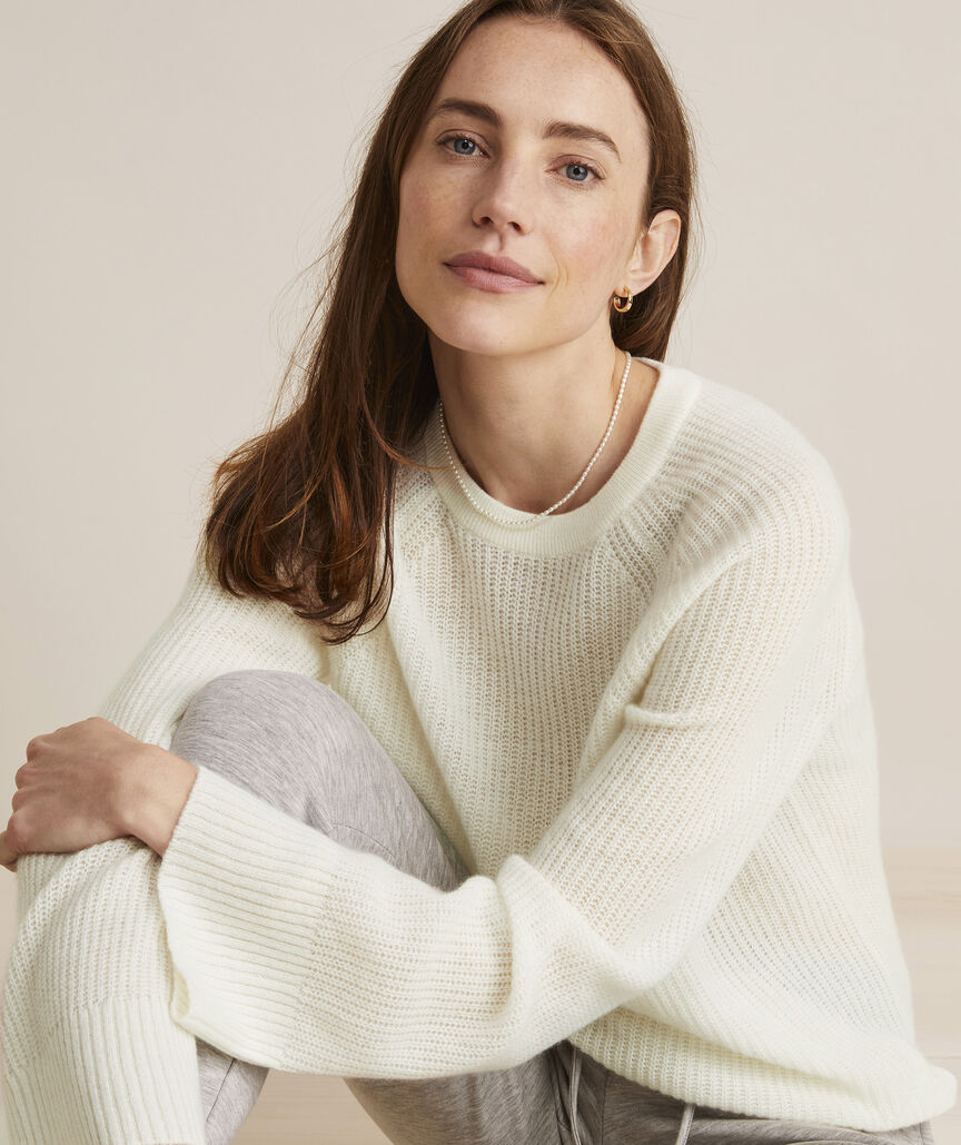 Shop Seaspun Cashmere Ribbed Crewneck Sweater at vineyard vines