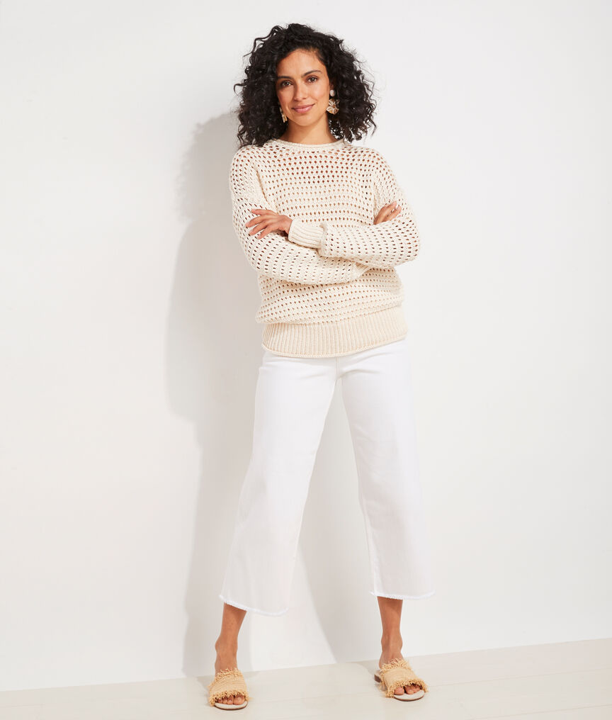 Shop Pointelle Texture Cotton Crewneck at vineyard vines