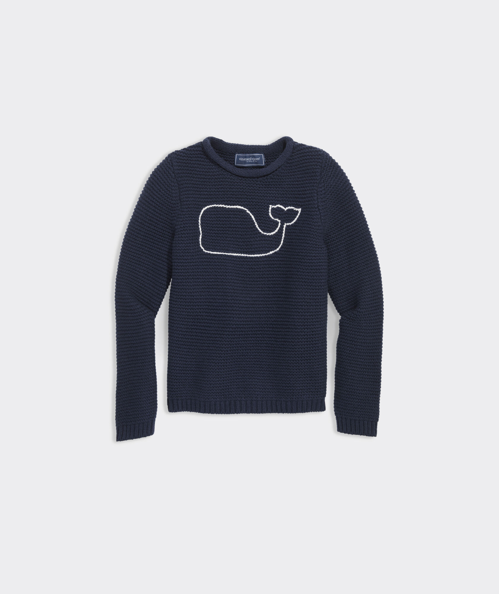 Shop Boys' Whale Embroidered Rollneck Sweater at vineyard vines