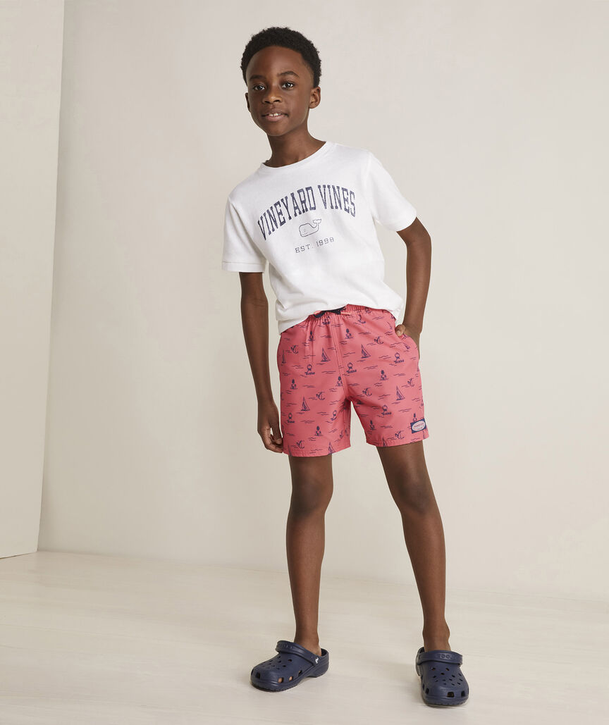 Shop Boys' Printed Chappy Swim Trunks at vineyard vines