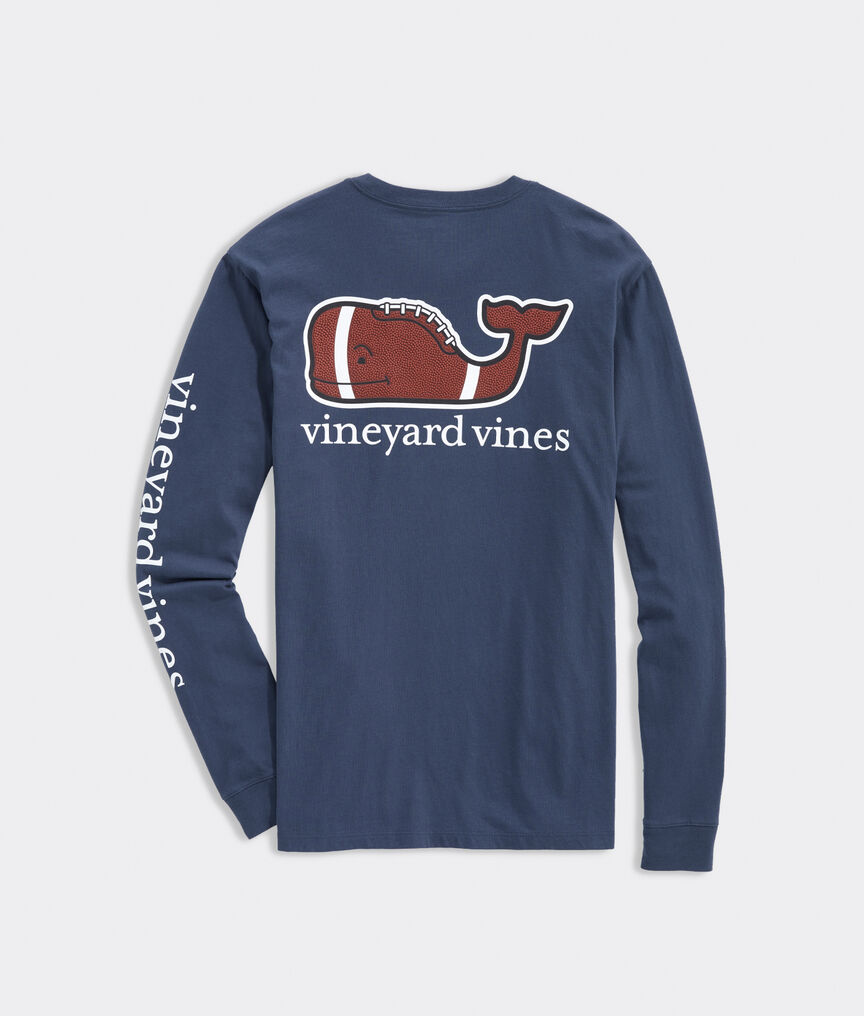 Shop Football Whale Long-Sleeve Pocket T-Shirt at vineyard vines