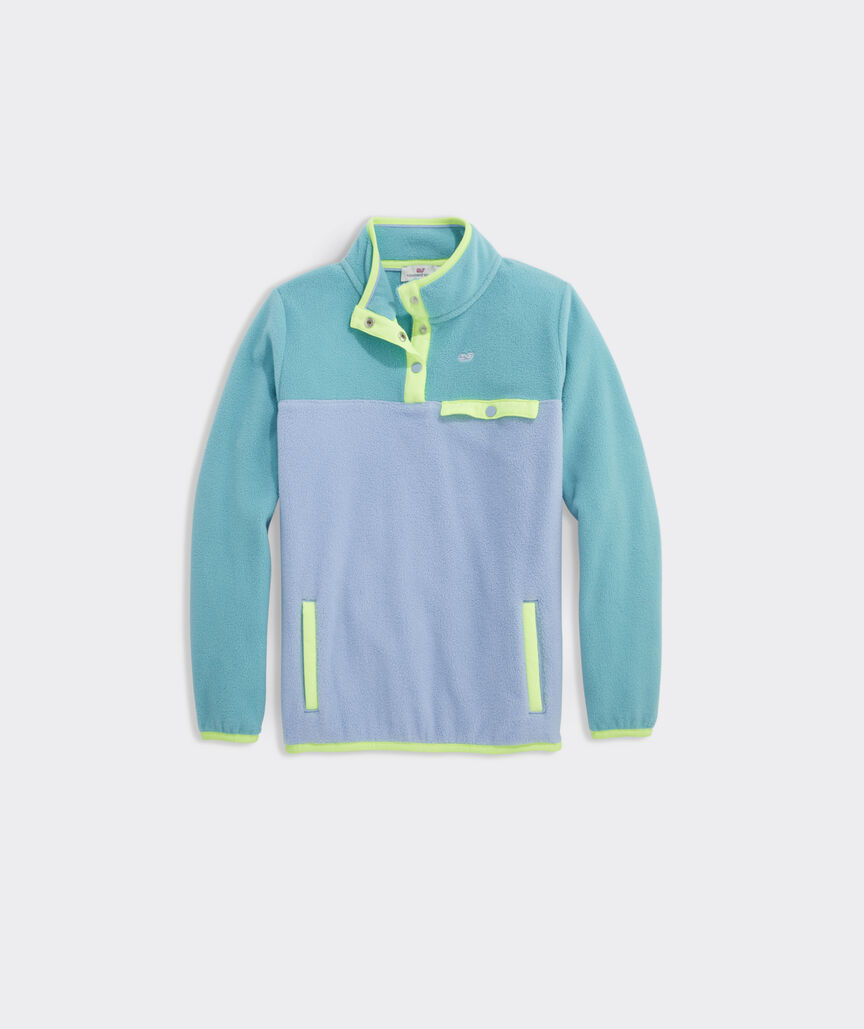 Shop Girls' Harbor Fleece Quarter-Snap at vineyard vines