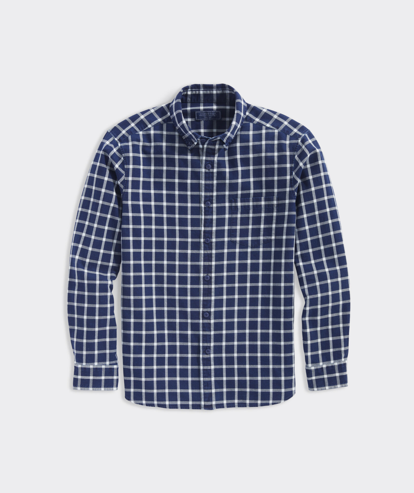 Shop Cotton Twill Indigo Check Shirt at vineyard vines