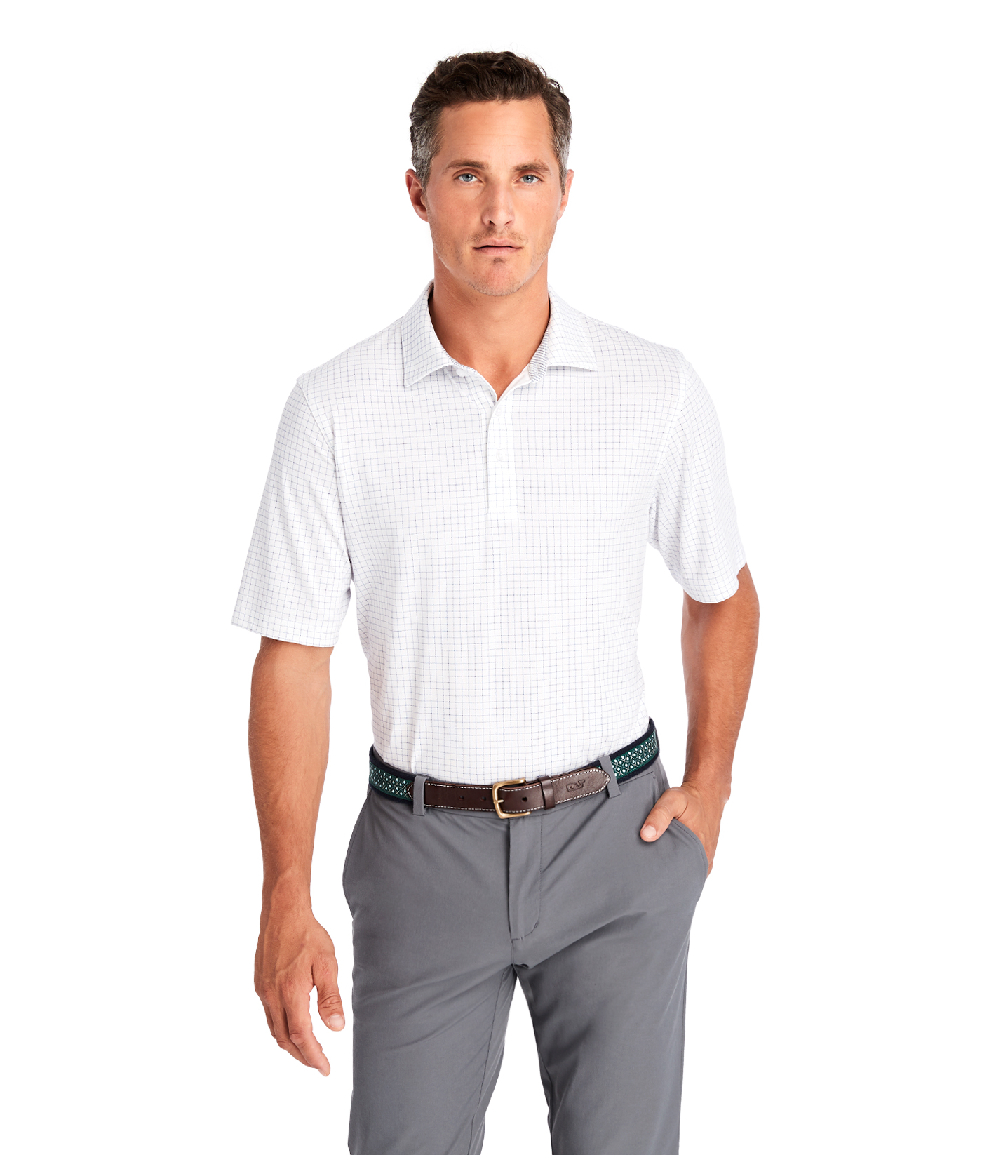 Shop Carmel Graph Check Polo at vineyard vines