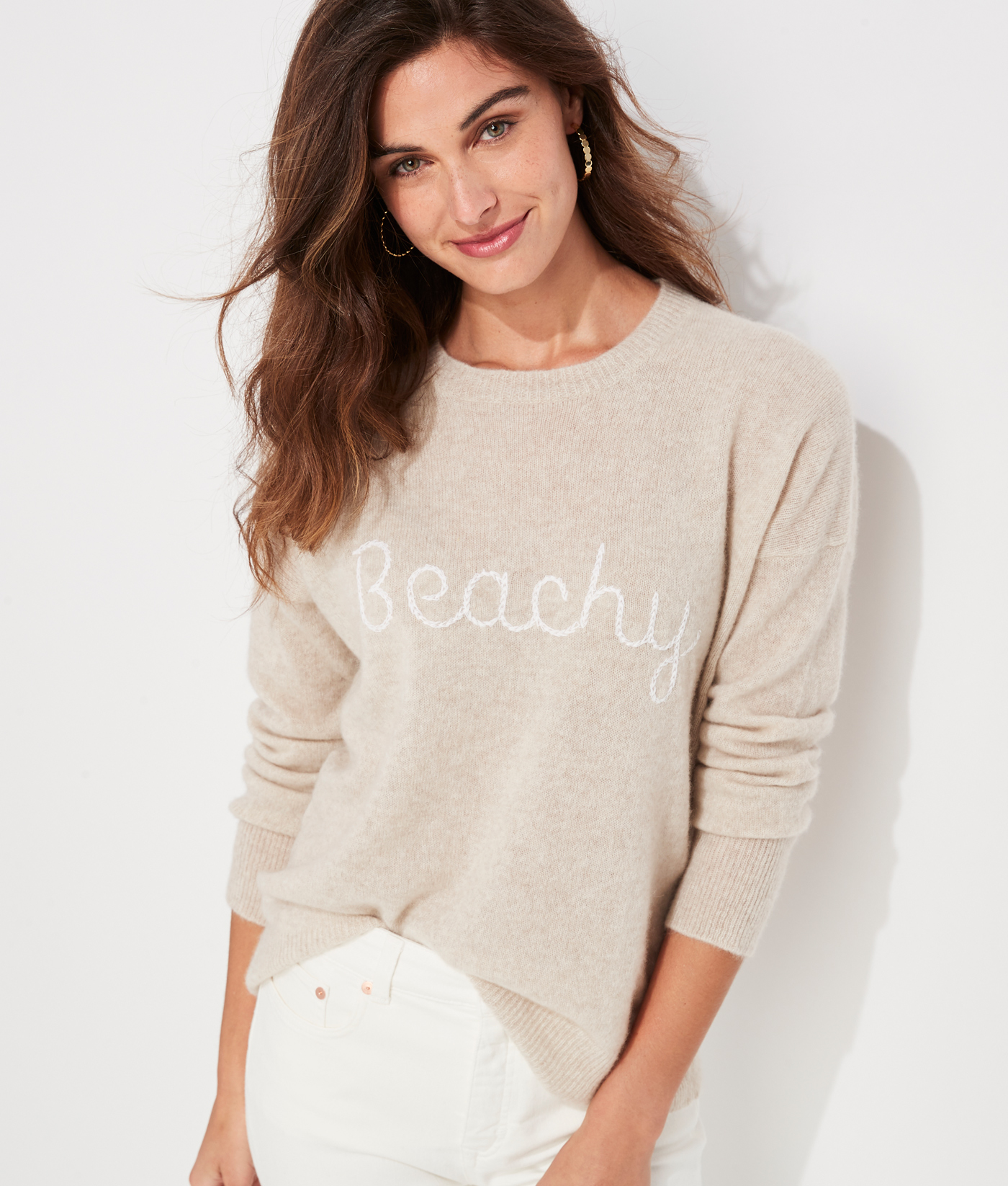 Shop Lofty Cashmere Beachy Embroidered Sweater at vineyard vines