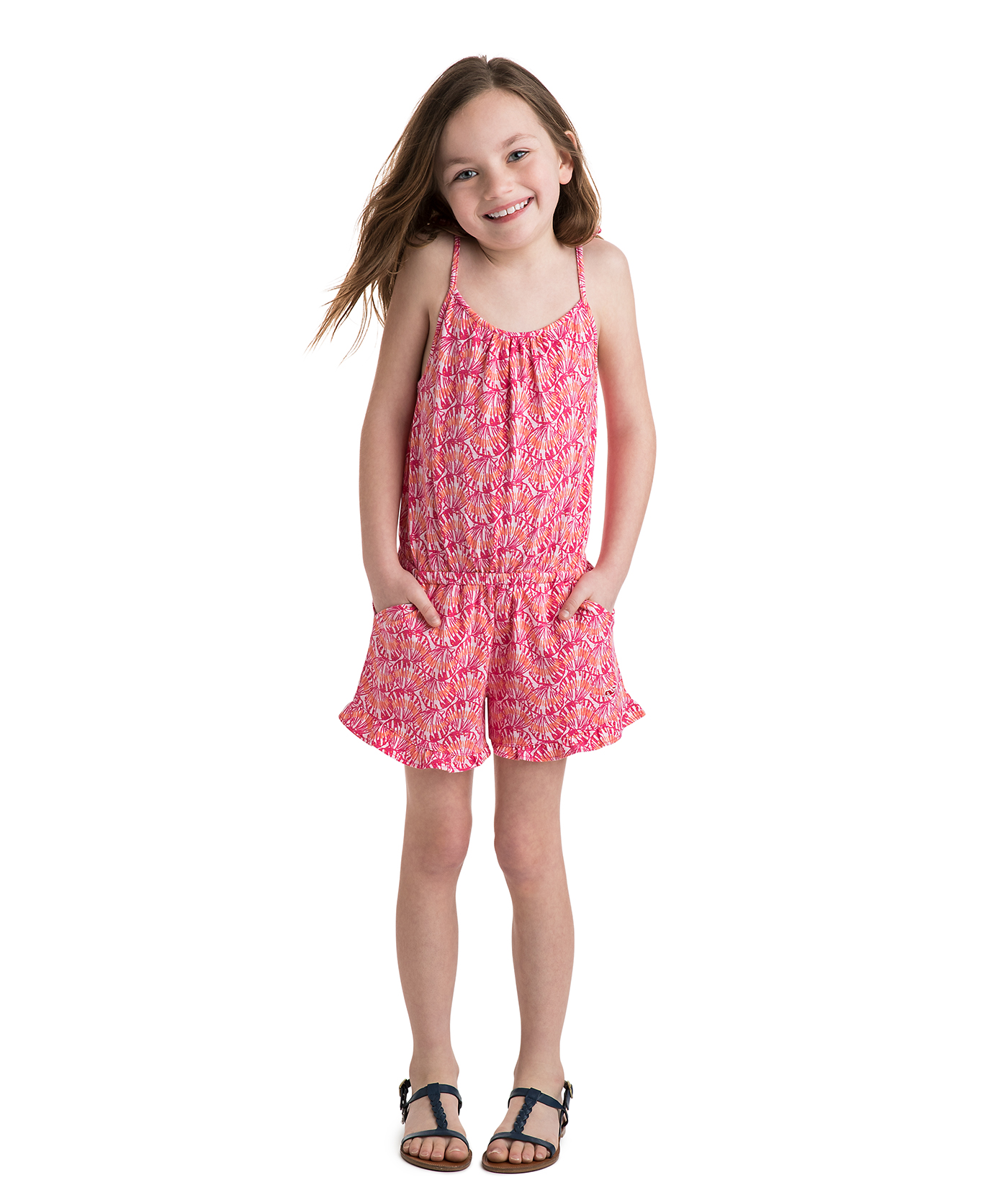 Shop Girls Shell Print Knit Romper at vineyard vines